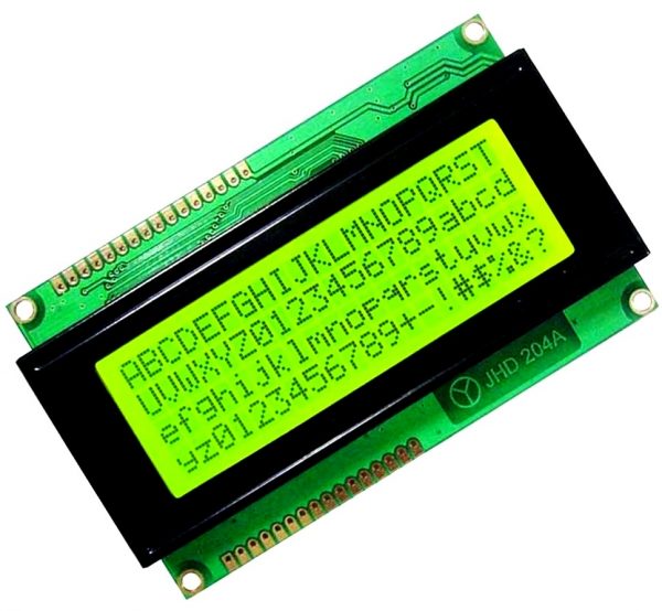 20x4 Character LCD Display Black on Yellow/Green JHD204A,HD44780 Buy Online