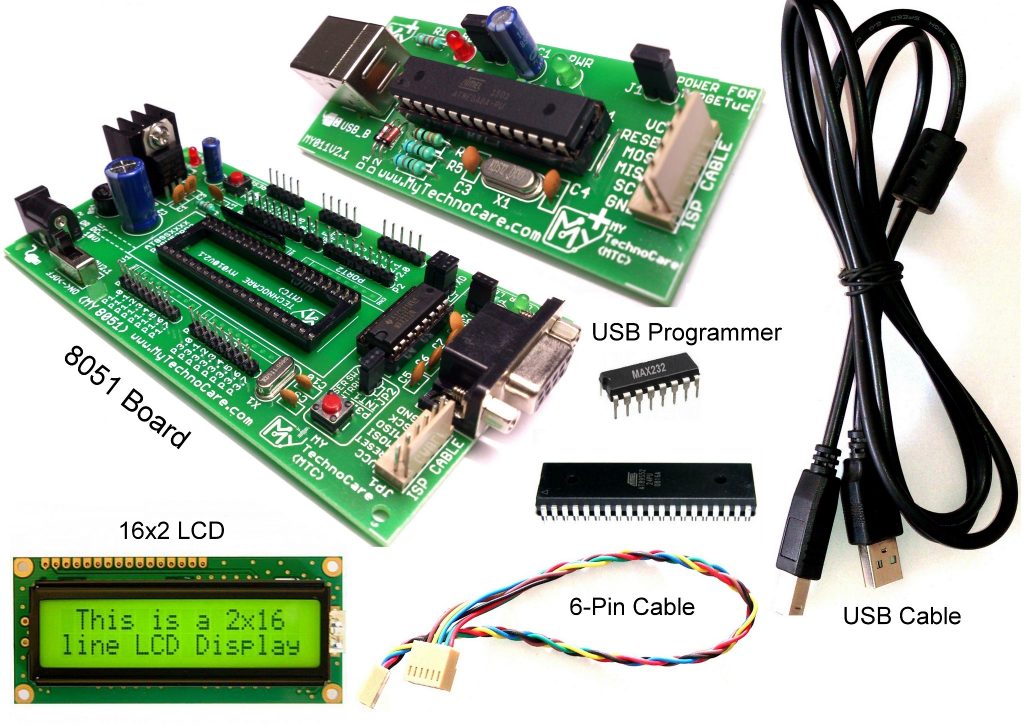 8051 Development Board with LCD 16x2 & Programmer | MY TechnoCare 8051 Development Board with LCD 16x2 & Programmer | MY TechnoCare